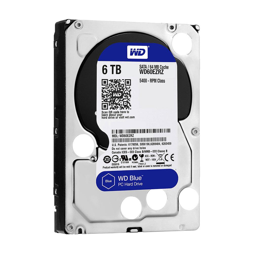Ổ Cứng HDD Western Digital Blue 6TB 3.5" SATA 3 - 5400RPM Chính Hãng Giá Rẻ