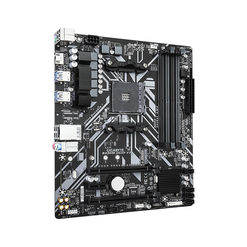 Mainboard Gigabyte B450M DS3H V3 (AMD B450, Socket AM4, M-ATX, 4x DDR4 ...