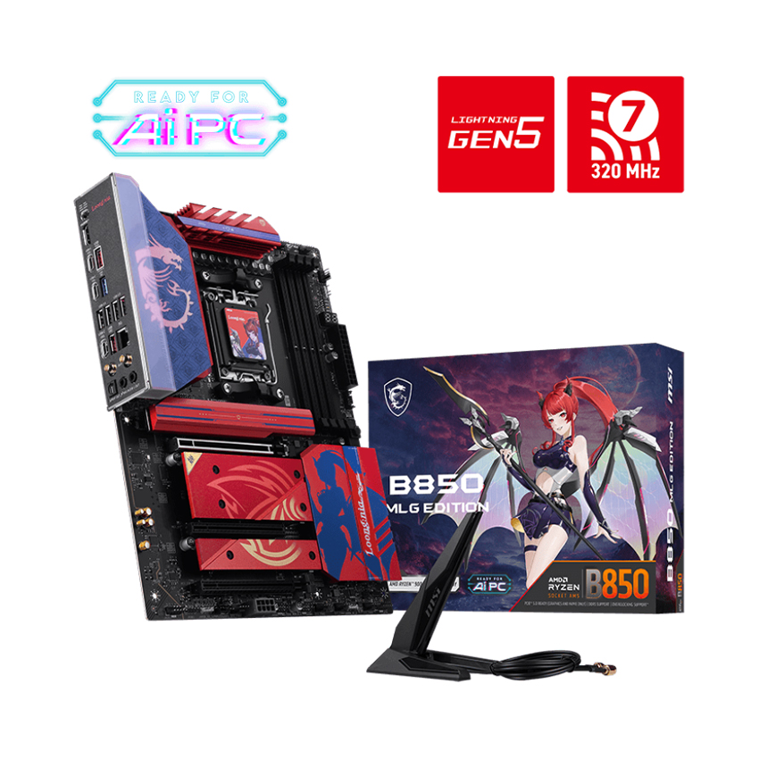 Mainboard MSI B850 MLG EDITION (Chipset INTEL B850, Socket AMD AM5, 4 X ...