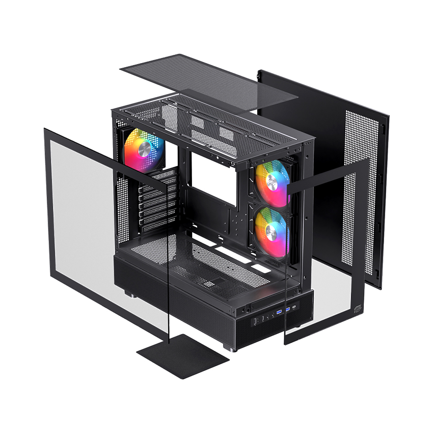 Vỏ Case EINAREX Prisma S500 Core (Mid Tower, Black)