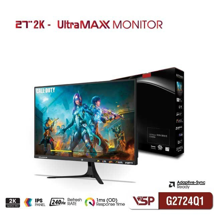Màn Hình VSP G2724Q1 27 Inch 2K QHD IPS 240Hz 1ms Đen