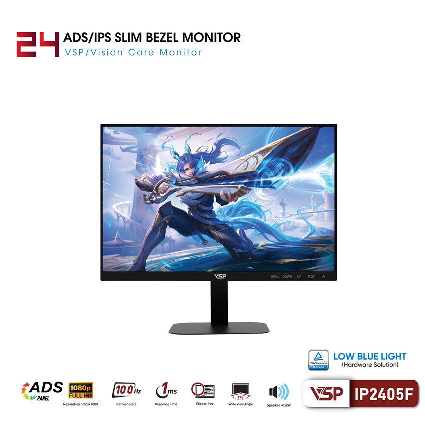 Màn Hình VSP IP2405F 24 Inch FHD IPS 100Hz 1ms Đen