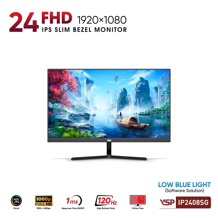 Màn Hình VSP IP2408SG 24 Inch FHD IPS 120Hz 1ms Đen