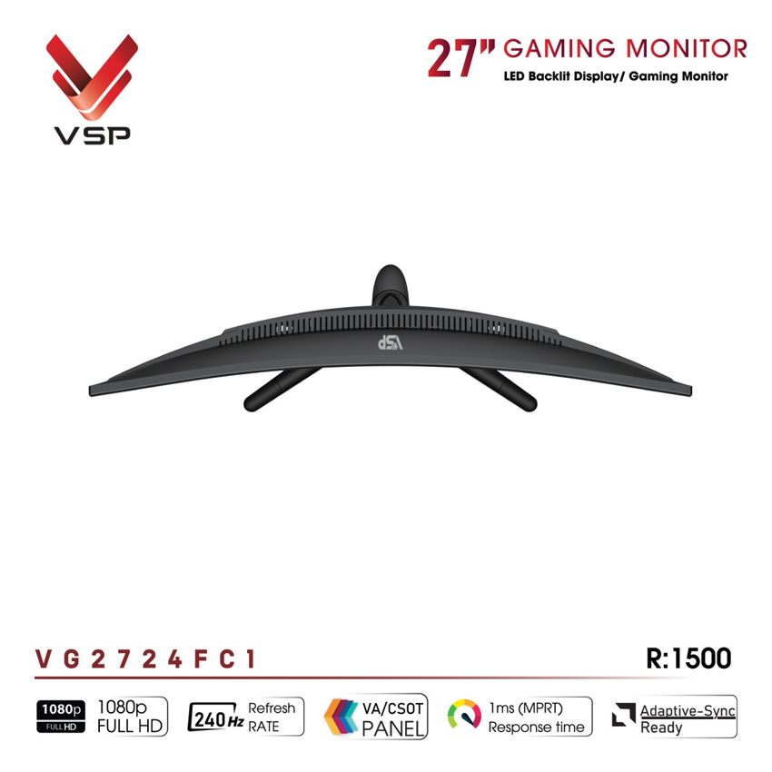 Màn Hình Cong VSP VG2724FC1 27 Inch FHD VA 240Hz 1ms Đen